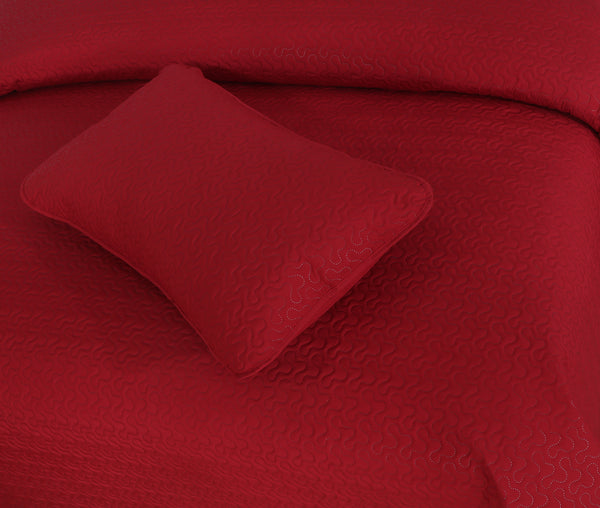 3 PCs Ultrasonic Quilted Luxury Bed Spread Maroon – Taj Bedding